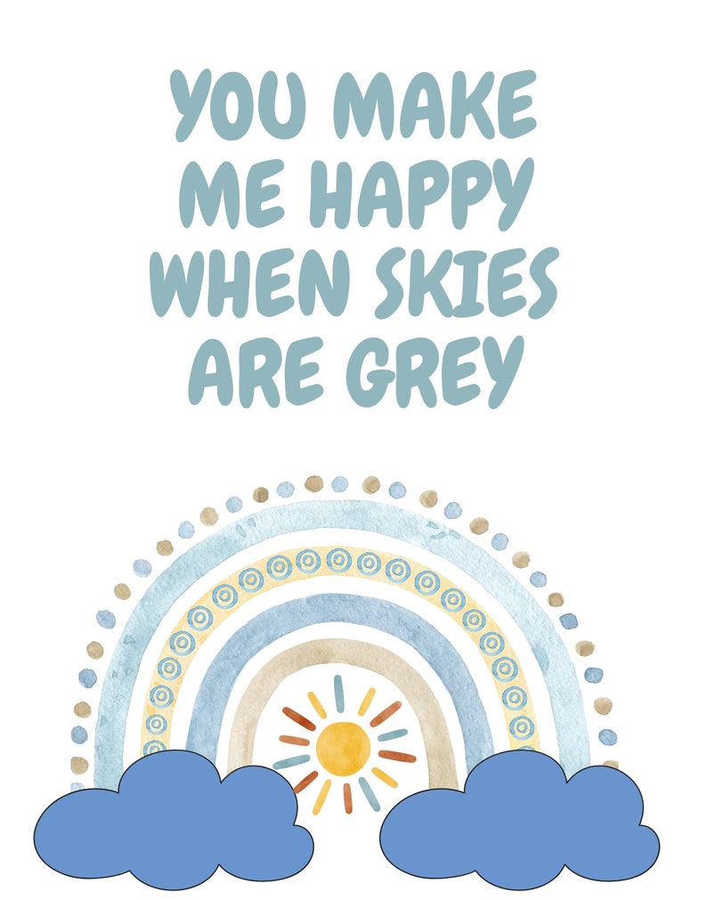 You Are My Sunshine Digital Download Wall Decor, You Make Me Happy When ...