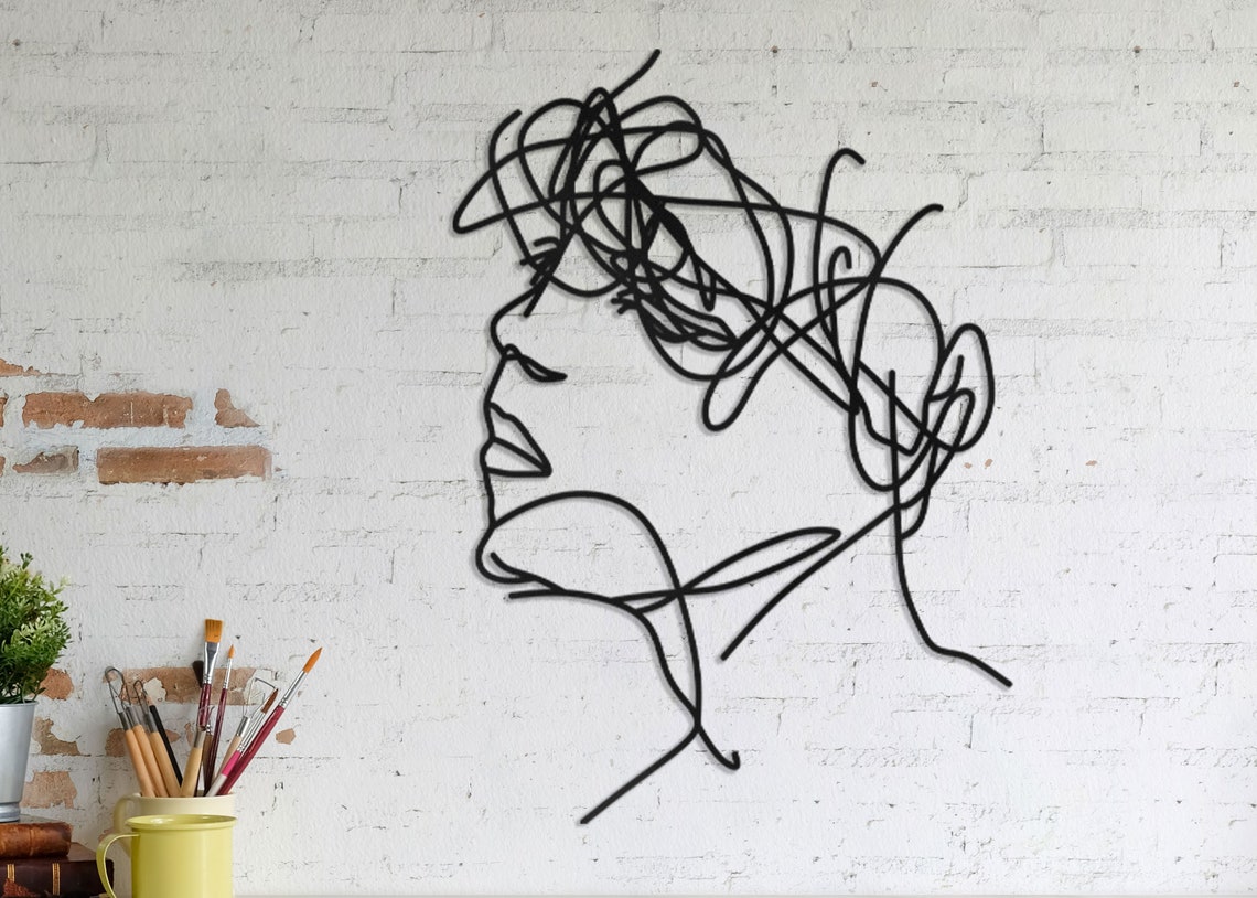 Minimalist Art, Metal Line Art, Intricate Wall Art, Mixed Wall Art ...