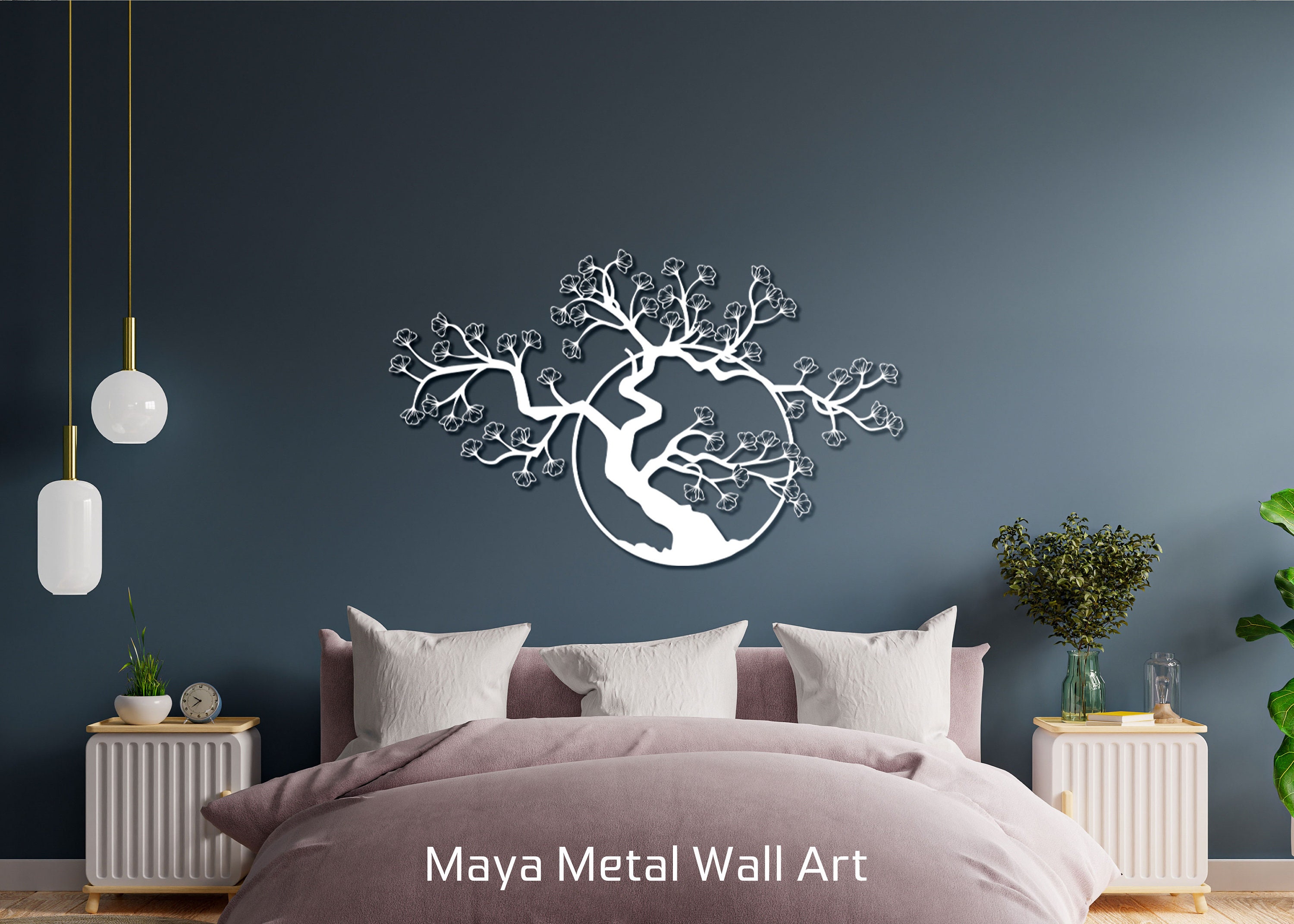 Japanese Ginkgo Biloba Leaf Art,bonsai Tree,gingko Leaves Metal Wall ...