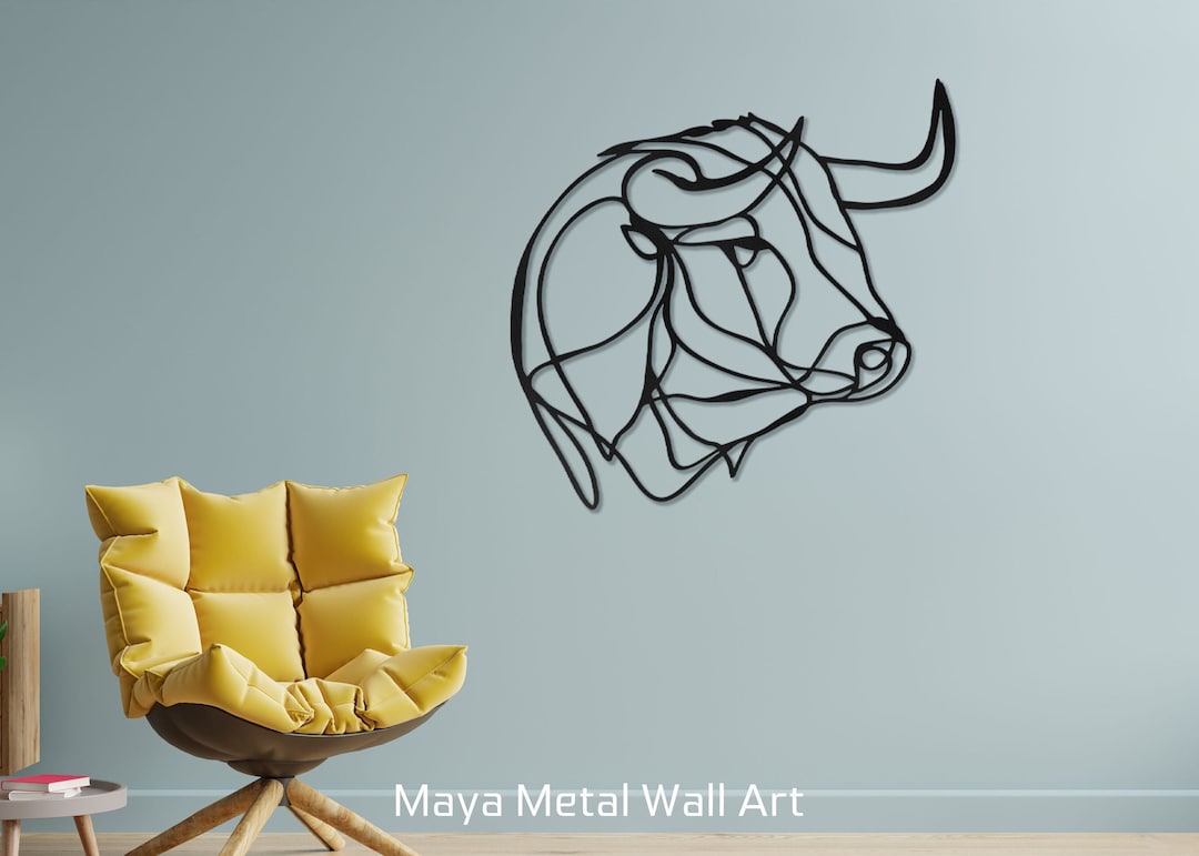 Metal Bull Head Wall Decor: Farmhouse Wildlife Art - Etsy
