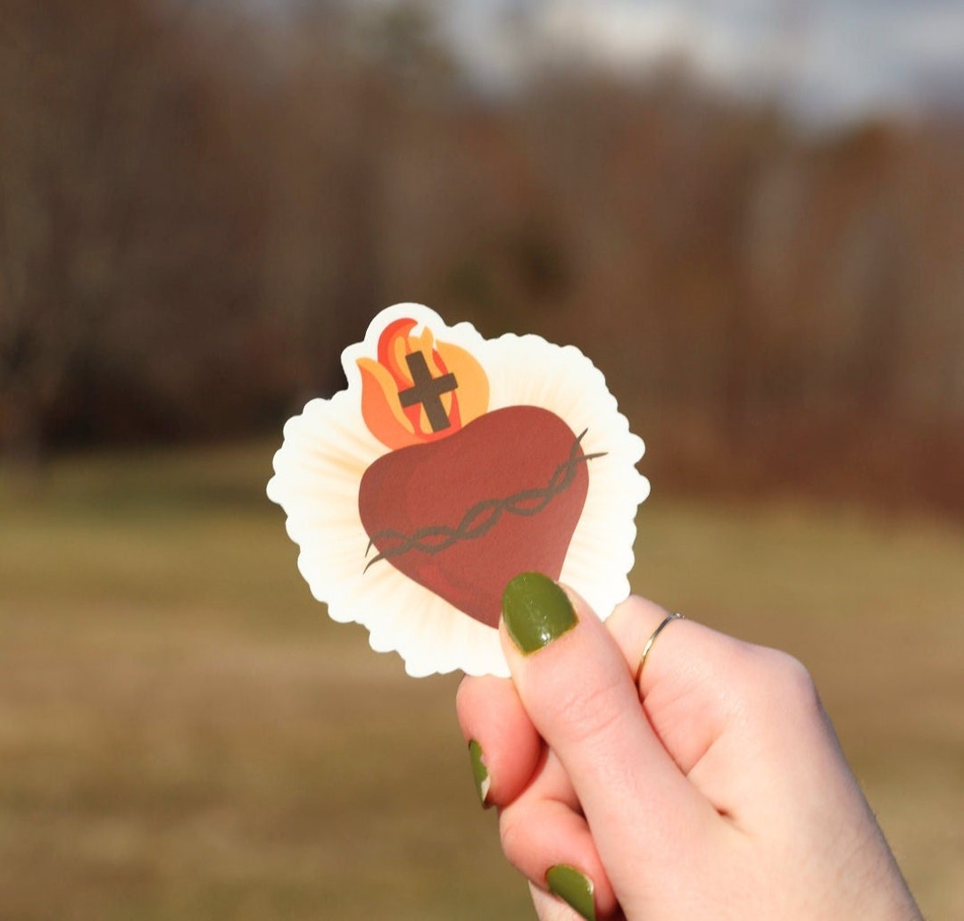 Sacred Heart of Jesus | 3x3 Sticker | Sacred Heart, Catholic Sticker ...