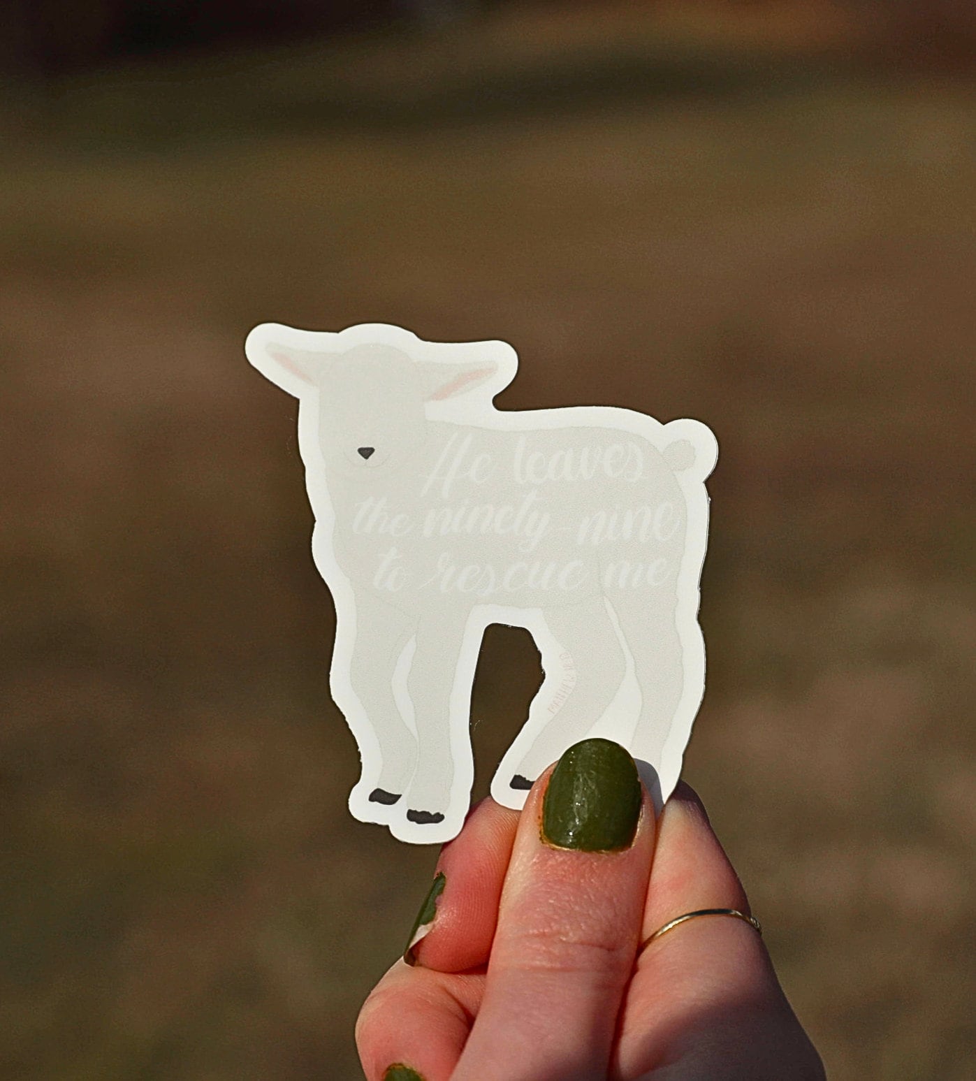 He Leaves the Ninety-nine | 3x3 Sticker | Lost Sheep, Matthew 18:12 ...