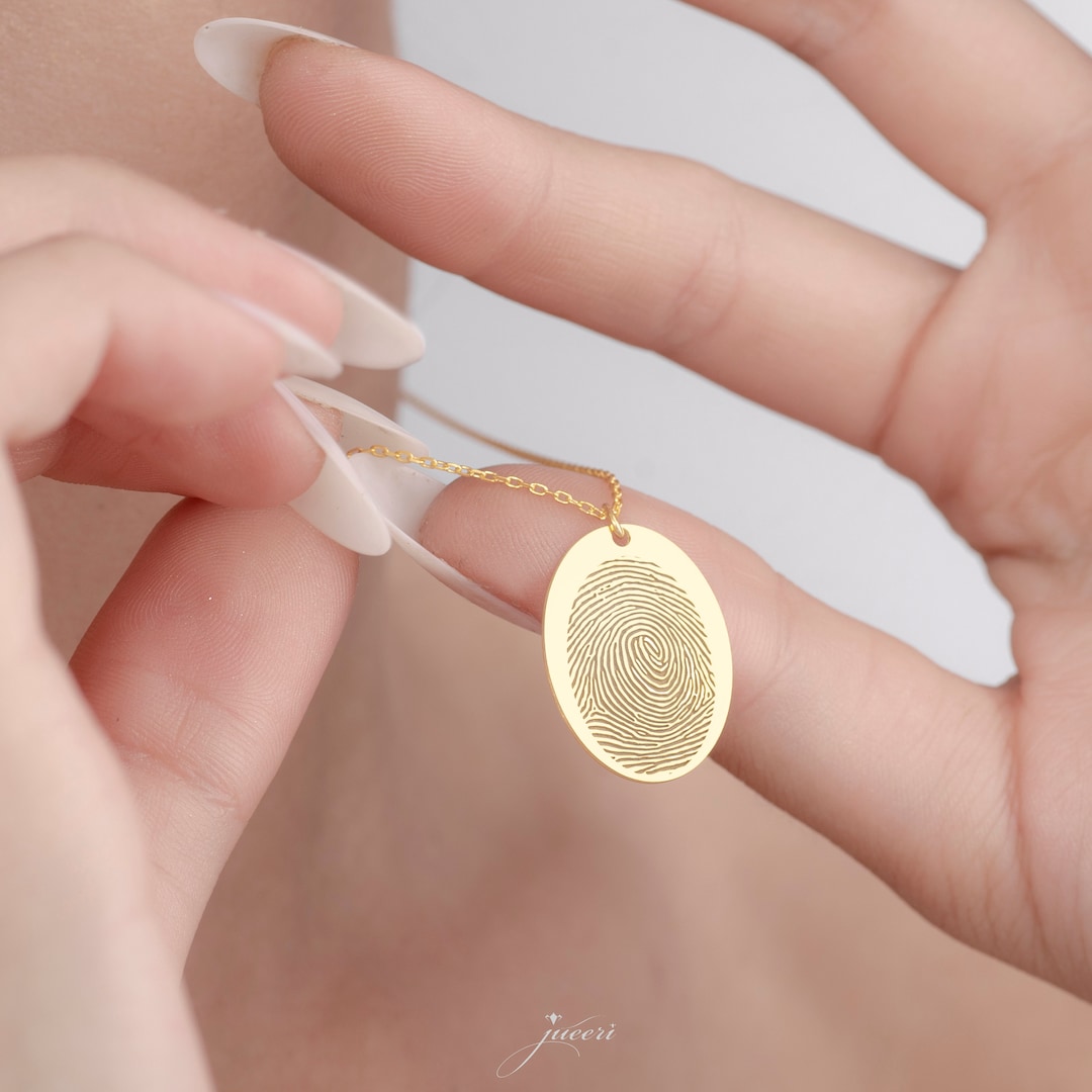 Original Real Thumbprint Jewellery,actual Fingerprint Necklace,dainty ...
