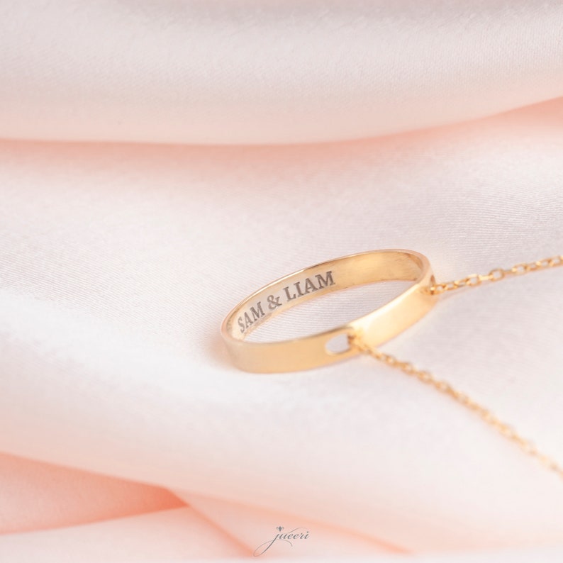Personalised Hidden Message Ring Necklace: 925k Sterling Silver - Etsy