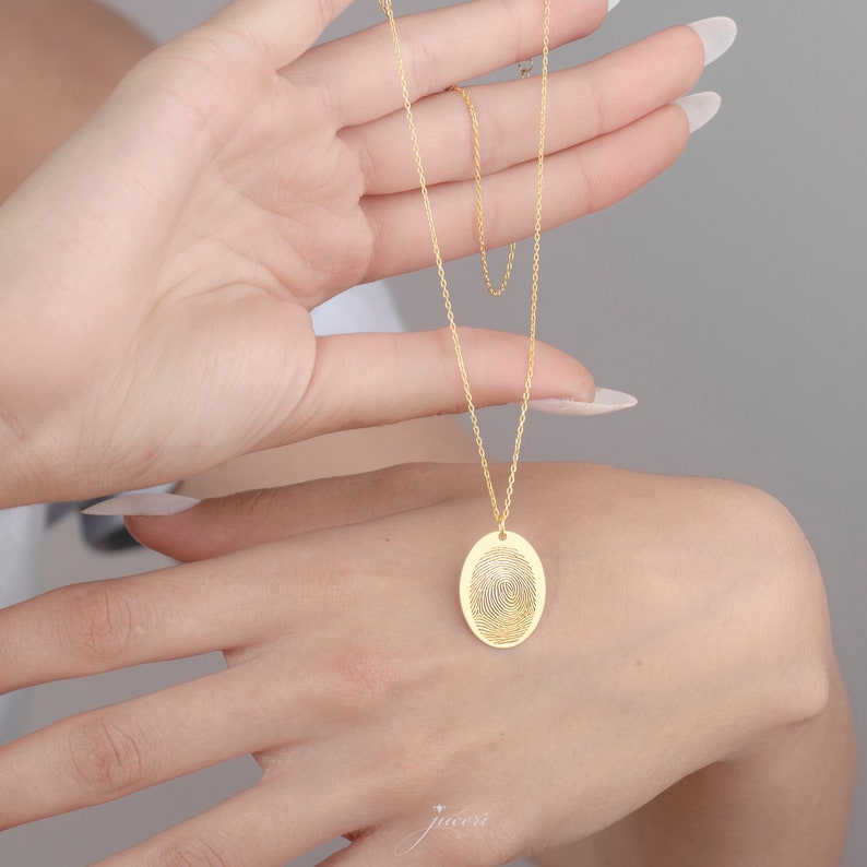 Customized Actual Fingerprint Necklace: 925 Sterling Silver - Etsy UK