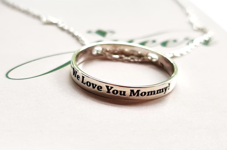 Personalised Hidden Message Ring Necklace: 925k Sterling Silver - Etsy