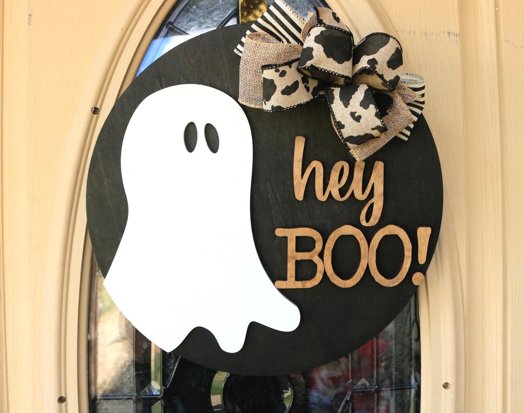 Hey Boo Door Sign_ Halloween Door Sign_ Fall Door Sign - Etsy