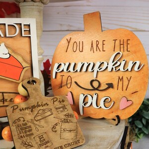 Pumpkin Pie Tiered Tray Decor, Fall Tiered Tray Decor, Interchangeable ...