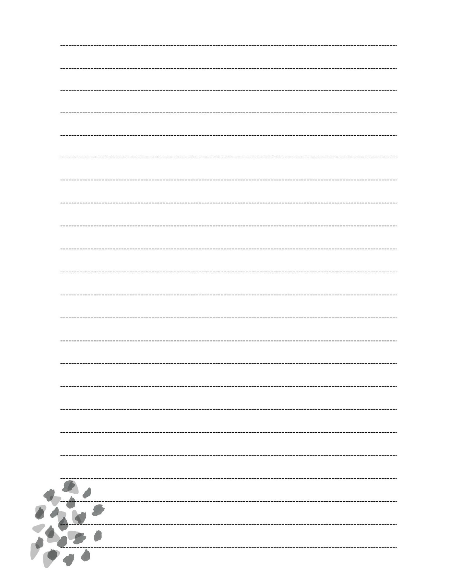 Printable Lined Journal Stationary Blank Pages, Cat Paws Leopard Print ...