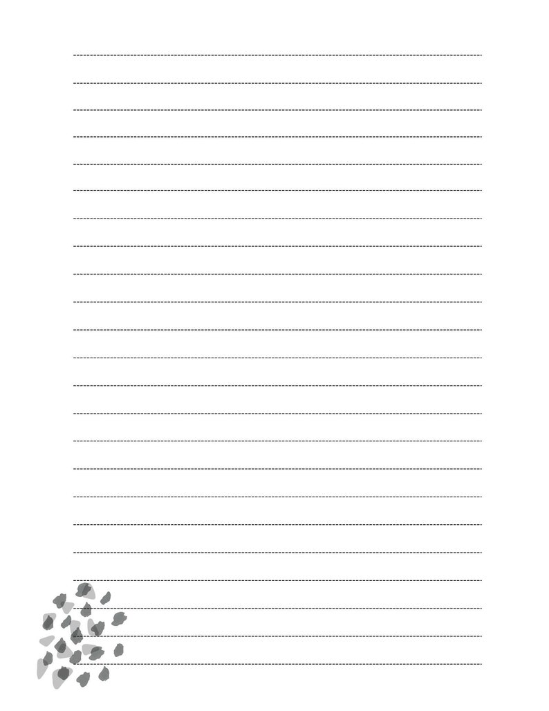 Printable Lined Journal Stationary Blank Pages, Cat Paws Leopard Print ...