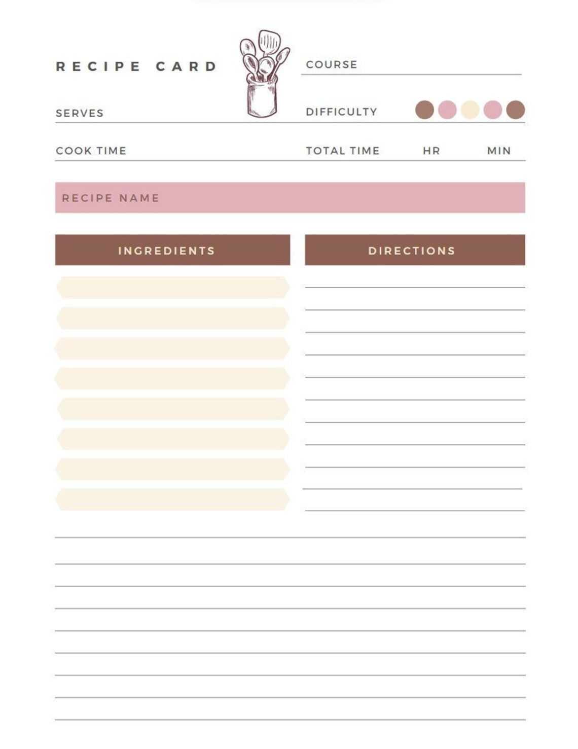 Printable Cookbook Recipe Pages, Neopolitan Pink Chocolate Recipe ...