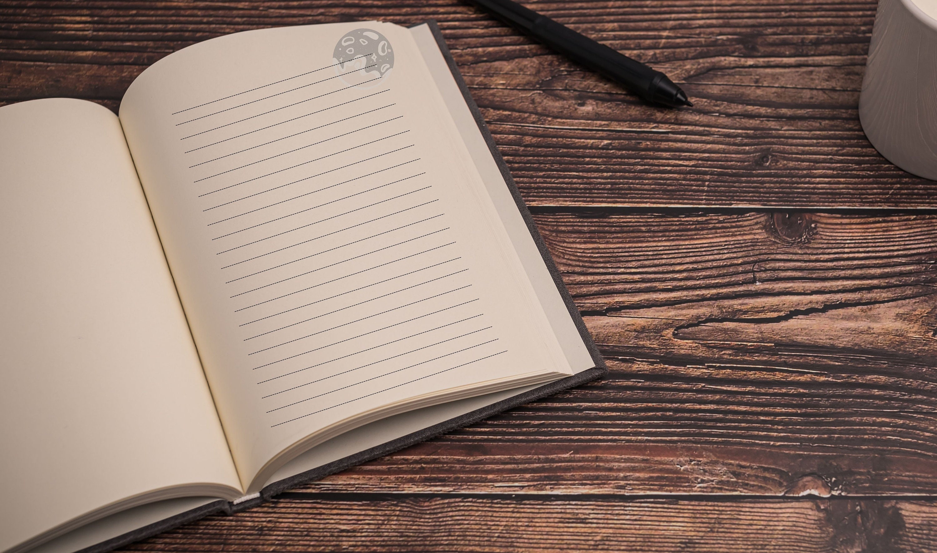 Printable Lined Journal Stationary Blank Pages, Celestial Moon & Stars ...