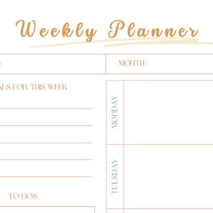 Printable 8.5 X 11 Weekly Planner Pages, Reuseable Weekly Planner ...