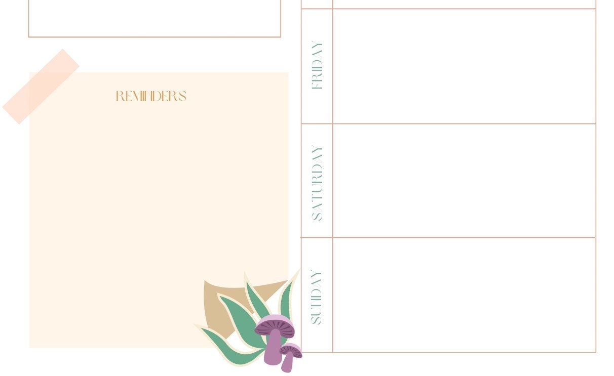 Printable 8.5 X 11 Weekly Planner Pages, Reuseable Weekly Planner ...