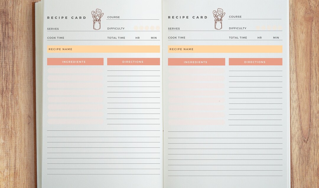 Printable Cookbook Recipe Pages, Peachy Keen Recipe Binder Printable ...