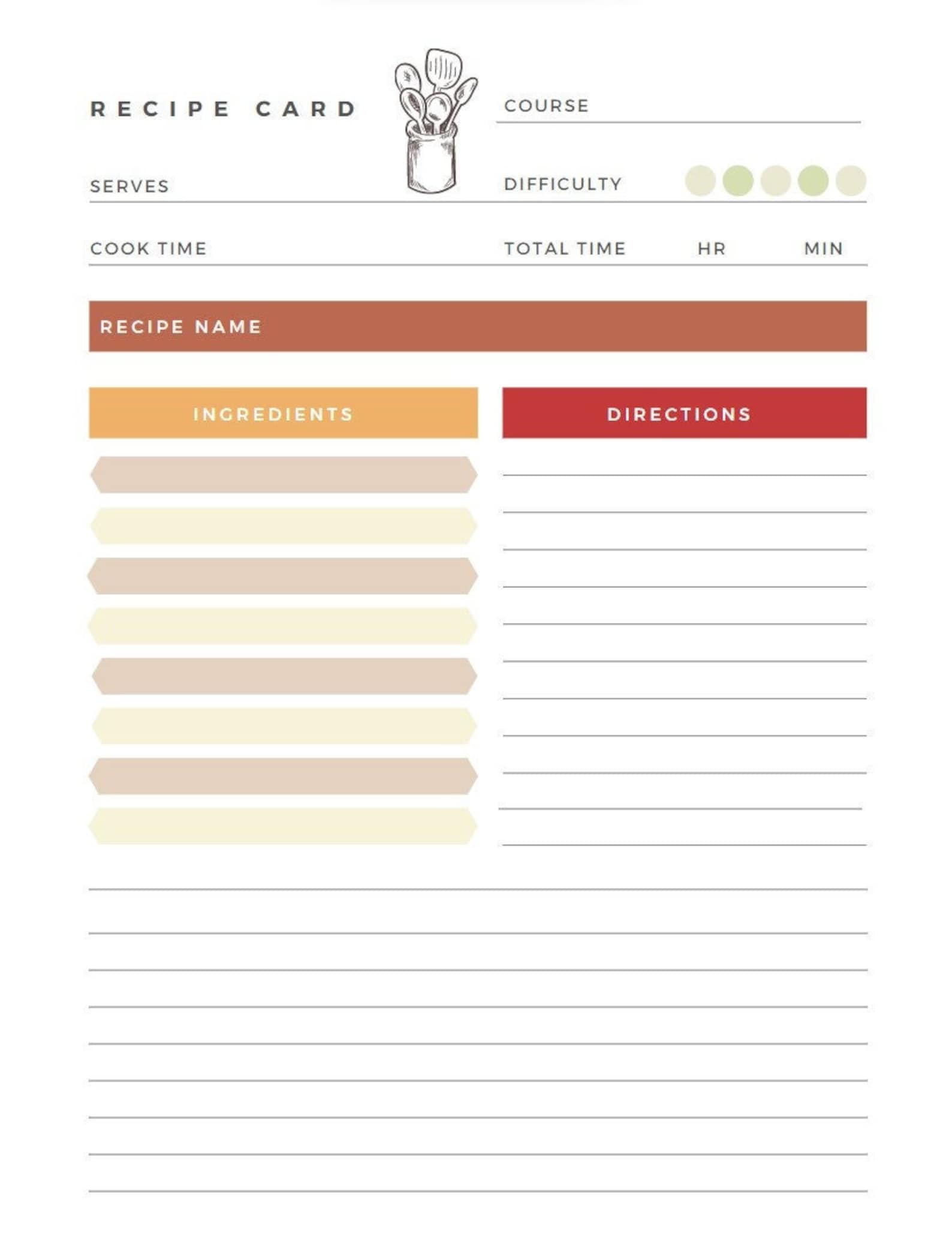 Printable Cookbook Recipe Pages, Warm and Thankful Recipe Binder ...