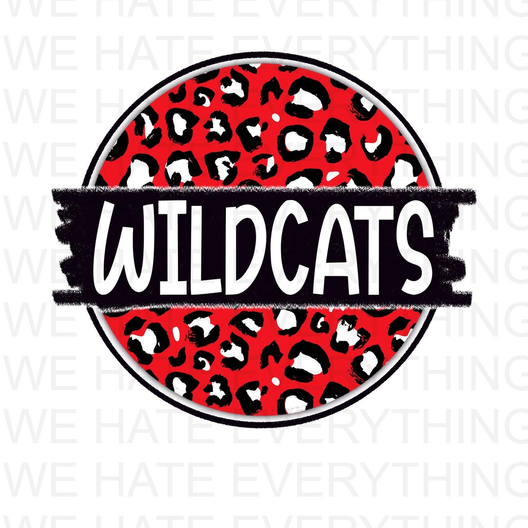 Wildcats Red Black & Leopard Circle Sublimation PNG - Etsy
