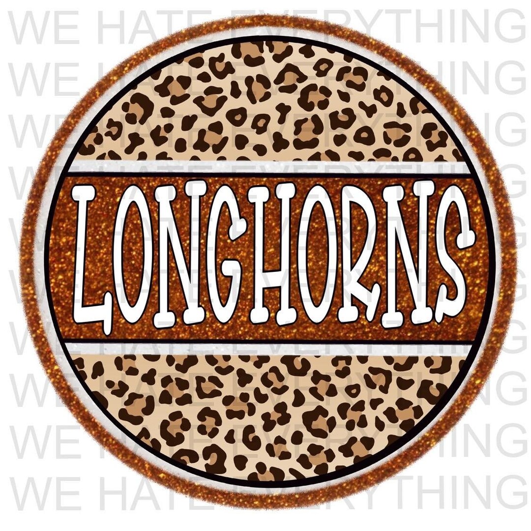 Longhorn Burnt Orange Texas Leopard Circle Sublimation PNG - Etsy