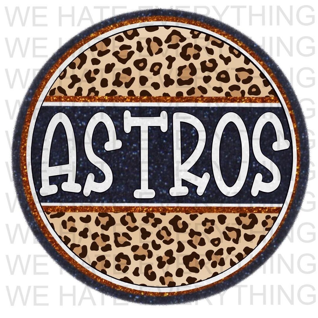 Astros Navy Orange & Leopard Circle Sublimation PNG - Etsy