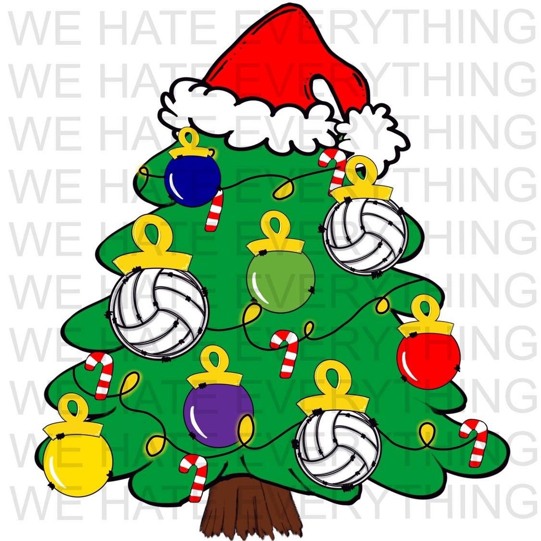 Volleyball Christmas Tree Volleyball Team PNG - Etsy