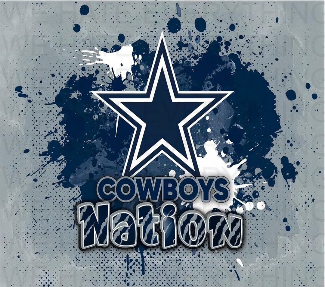 Cowboy Nation Blue & Silver 20oz Tumbler PNG - Etsy