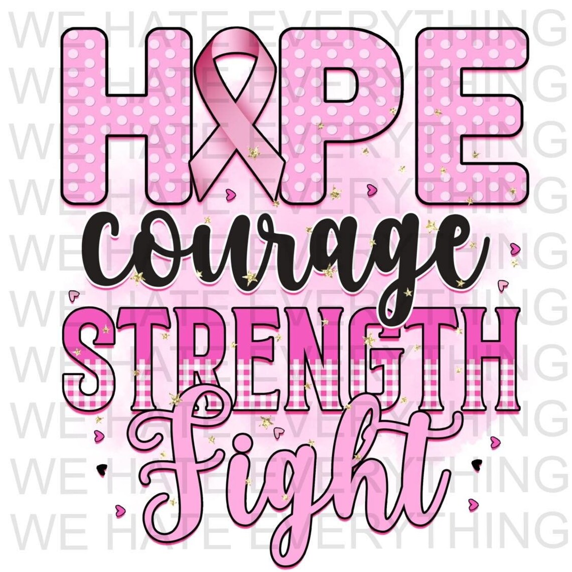 Hope Courage Strength Fight Breast Cancer Rainbow Awareness - Etsy
