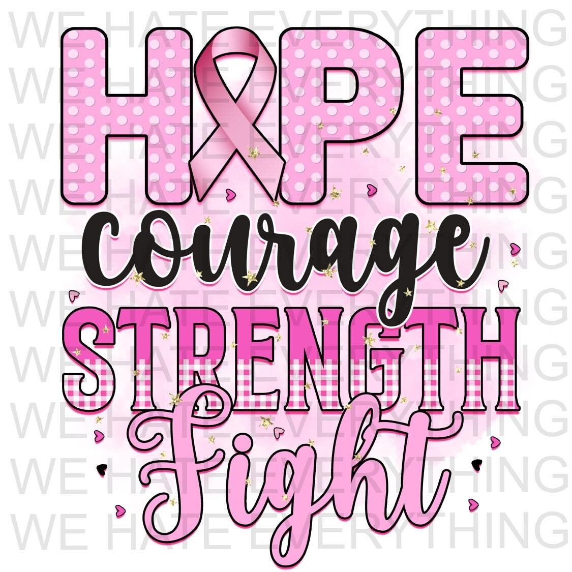 Hope Courage Strength Fight Breast Cancer Rainbow Awareness - Etsy
