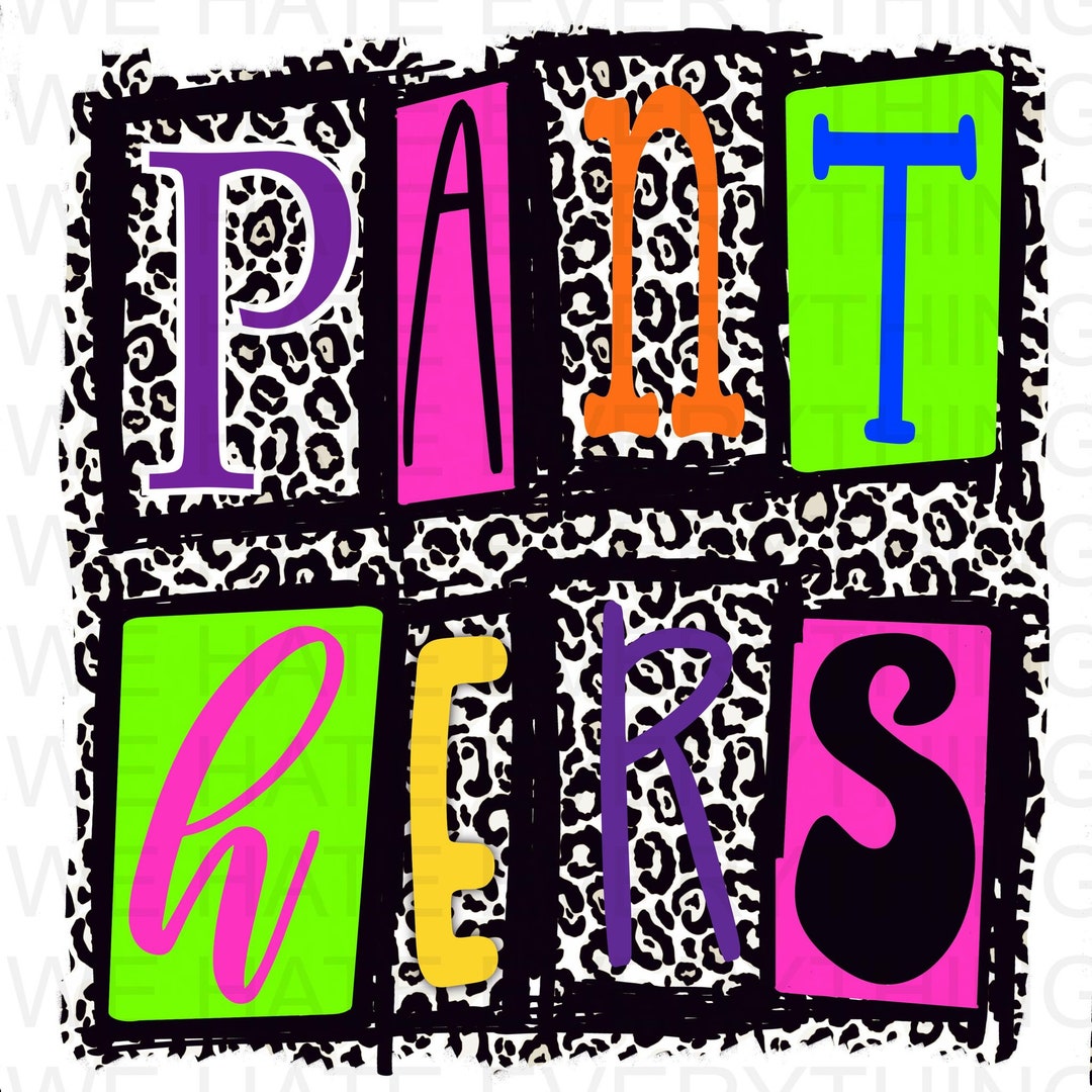 Panthers Bright Retro 90s Inspired Leopard Sublimation PNG - Etsy