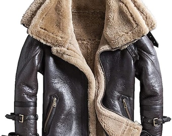 Leather Jacket Fur Collar Men - Etsy