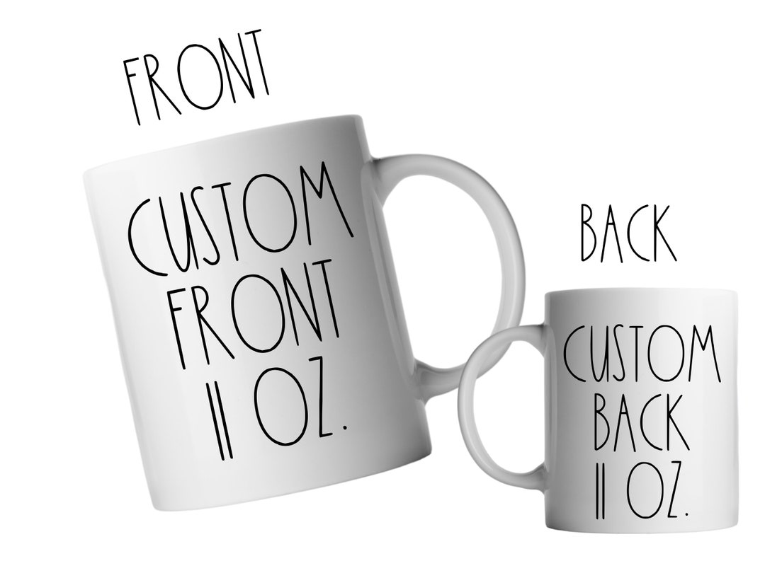 Custom Mugs || With Farmhouse Style Skinny Font || Choose 11 or 15 Oz ...