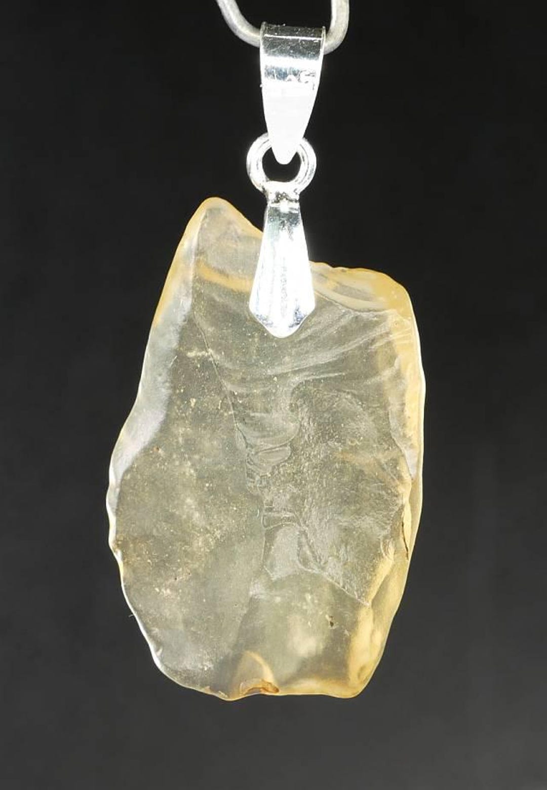 Libyan Desert Glass Sterling Silver Swivel Bail Pendant 2.9 Gram | COA ...