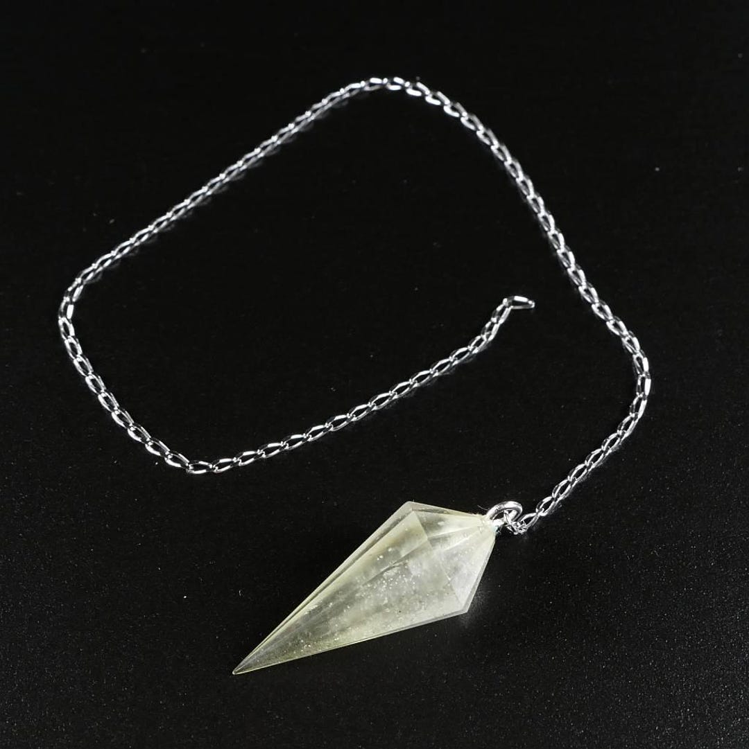Gem Quality Faceted Libyan Desert Glass Pendulum With 925 Silver Chain ...