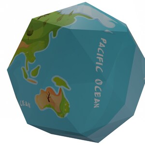 Snub Cube Paper Model PDF DIGITAL FILE Origami Papercraft Low Poly Paper Sculpture Earth Globe ...