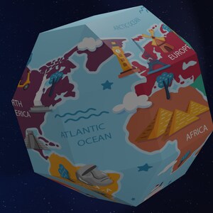 Rhombicuboctahedron Paper Model PDFDIGITALFILE Origami Papercraft Low ...