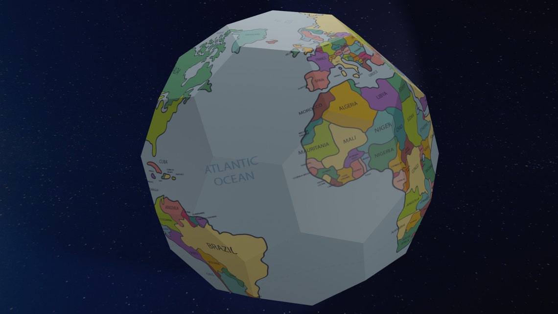 Truncated Icosahedron Paper Model PDFDIGITALFILE Origami Papercraft Low ...