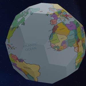 Truncated Icosahedron Paper Model PDFDIGITALFILE Origami Papercraft Low ...