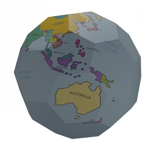 Truncated Icosahedron Paper Model PDFDIGITALFILE Origami Papercraft Low ...