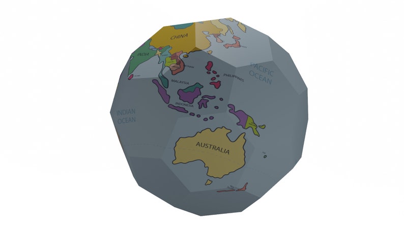 Truncated Icosahedron Paper Model PDFDIGITALFILE Origami Papercraft Low ...
