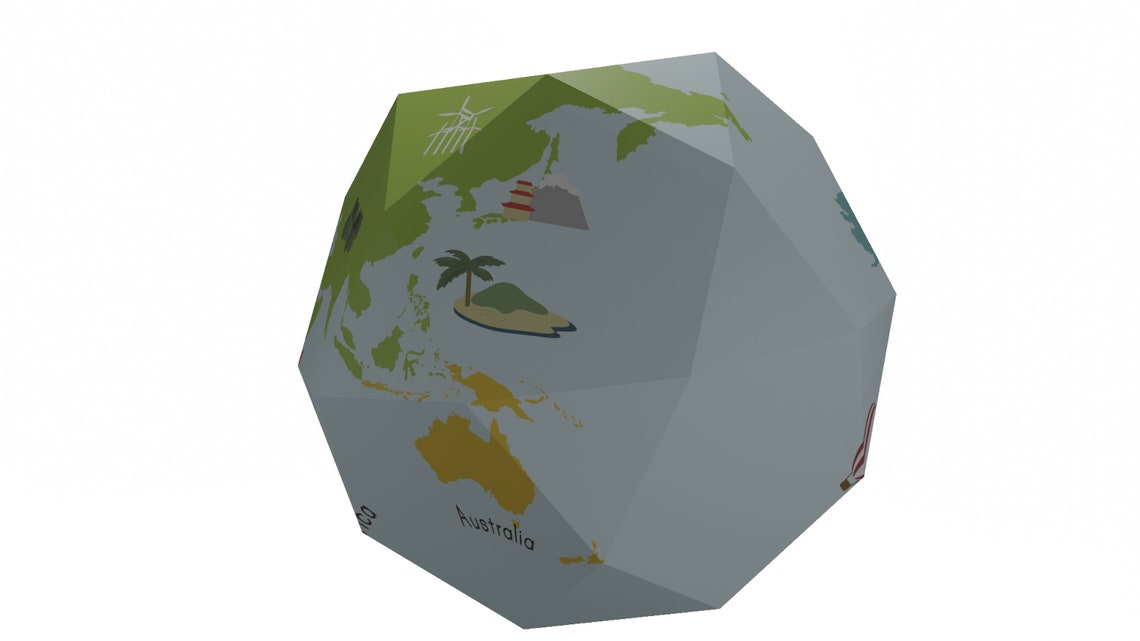 Icosidodecahedron Paper Model PDF DIGITAL FILE Origami Papercraft Low ...