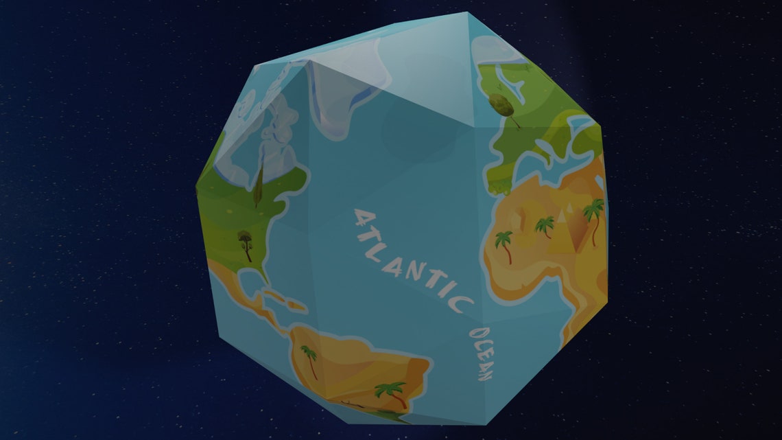 Snub Cube Paper Model PDF DIGITAL FILE Origami Papercraft Low Poly Paper Sculpture Earth Globe ...