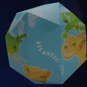 Snub Cube Paper Model PDF DIGITAL FILE Origami Papercraft Low Poly Paper Sculpture Earth Globe ...