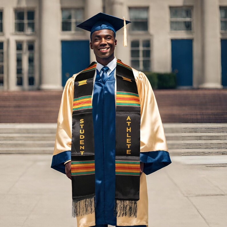 Student Athlete Sublimated Kente Cloth Design Graduation Stole - Etsy