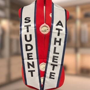 Student Athlete Sublimated Graduation Stole/ Sash (white/navy/black) - Etsy