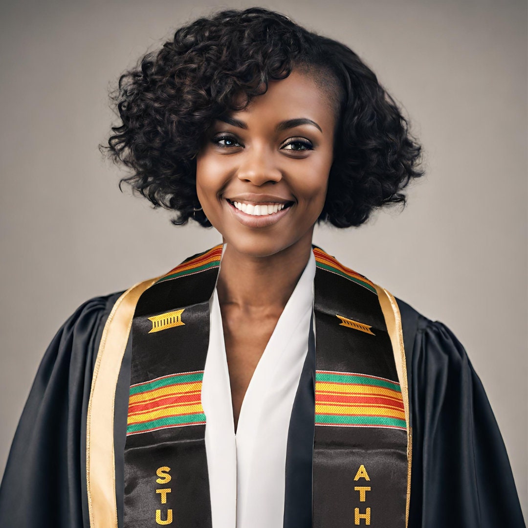 Student Athlete Sublimated Kente Cloth Design Graduation Stole - Etsy