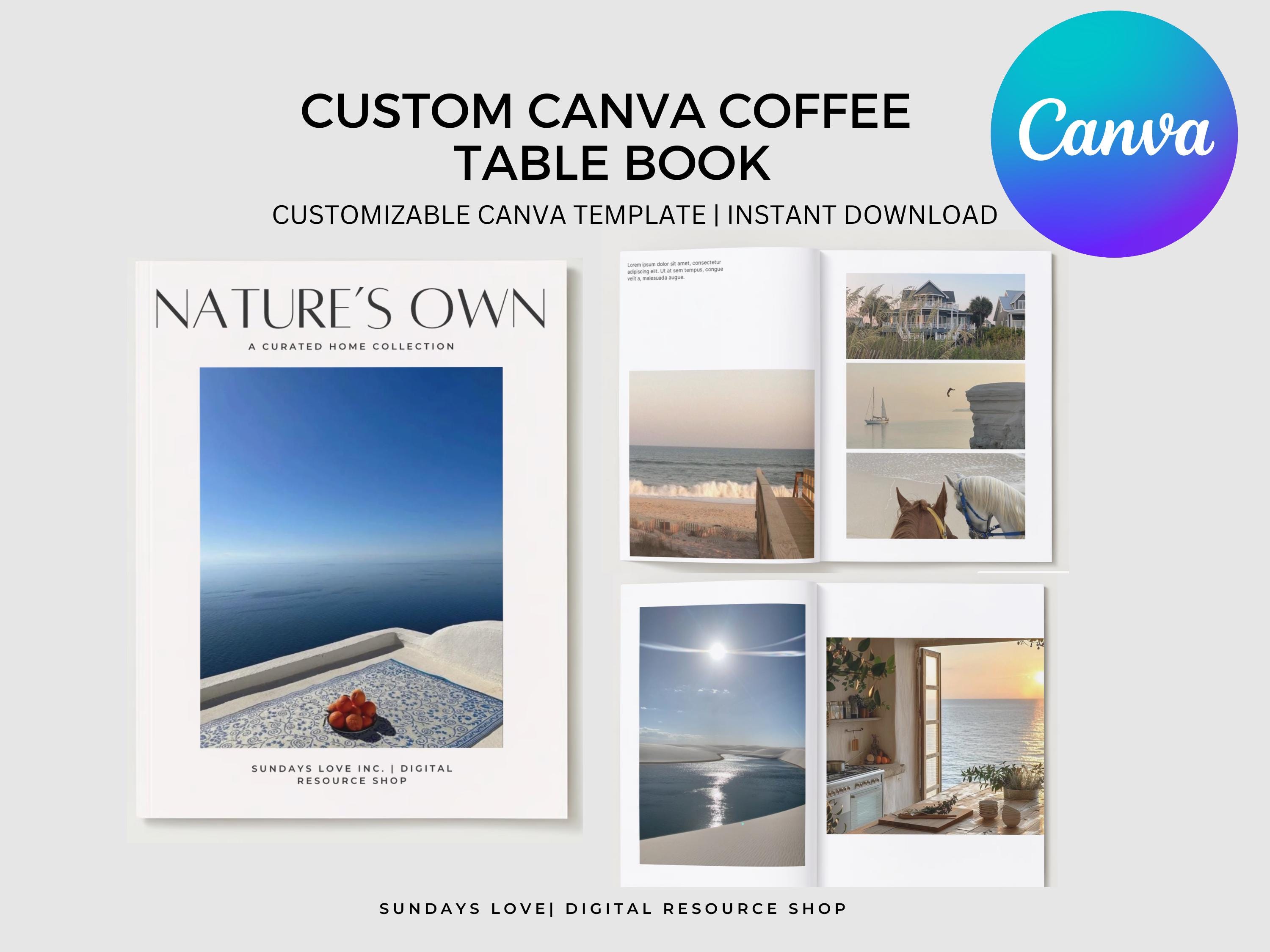 Decorative Coffee Table Book, DIY Digital Canva Downloadtravel Photo ...