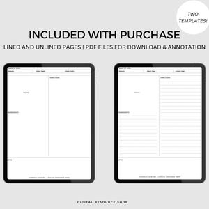 Digital Recipe Book for Goodnotes, Notability, Digital iPad Recipe ...