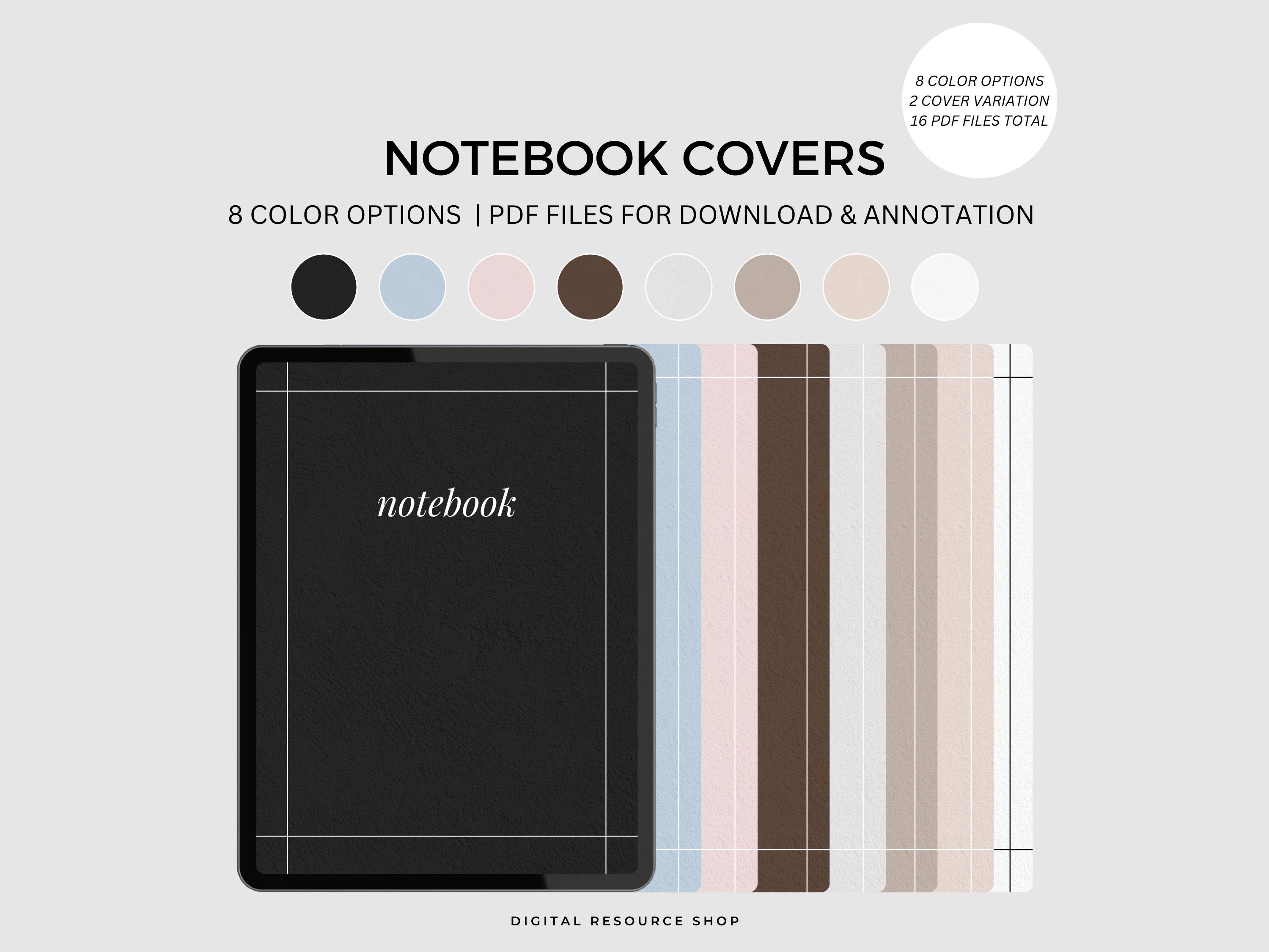 16 Digital Notebook Covers for Goodnotes, Notability Digital Notebook ...