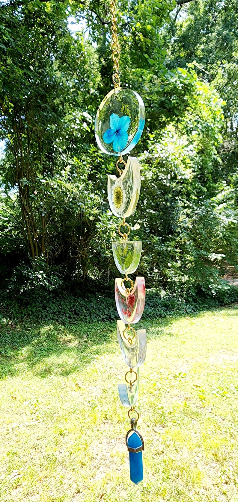 Hanging Moon Phase Decor Dried Flowers Flower Moon - Etsy