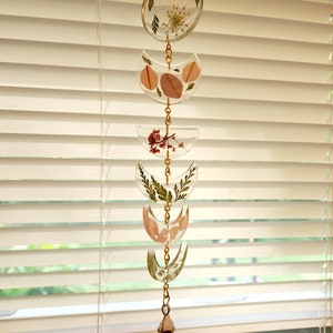 Hanging Moon Phase Decor Dried Flowers Flower Moon - Etsy