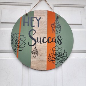 Front Door Decor, Welcome Sign, Door Hanging, Succulent, Home Decor ...